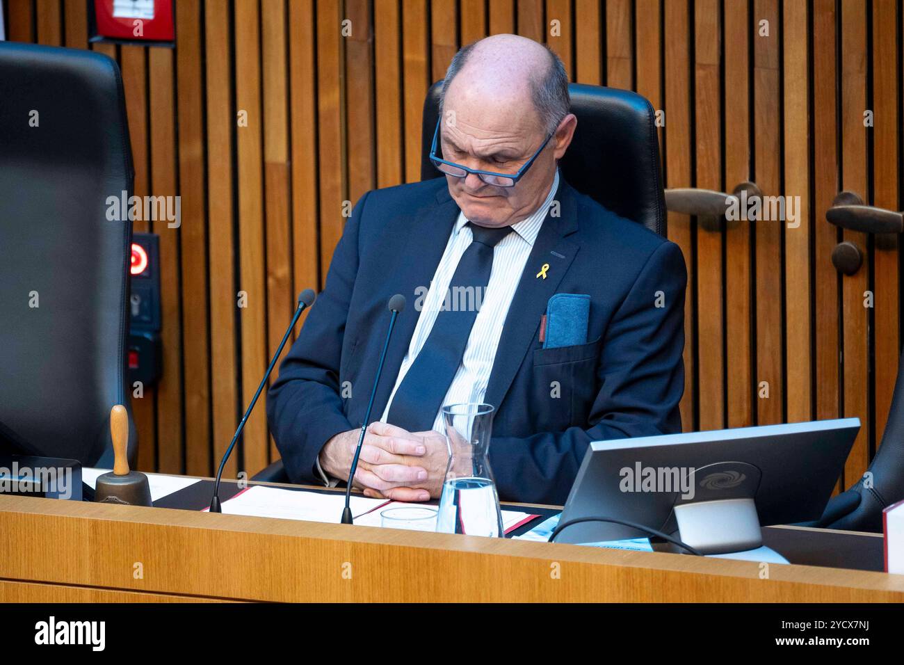 Wien, Österreich. 24. Oktober 2024. Herbert Kickl FPÖ am Rednerpult vor Wahl des 1-3 ...