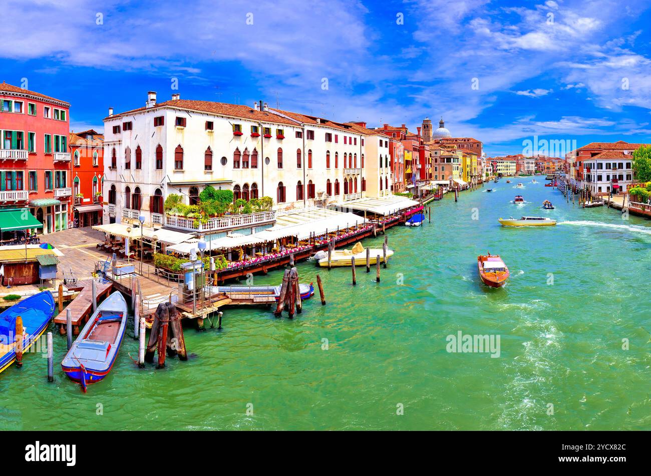Colorful Canal Grande in Venice panoramic view Stock Photo - Alamy