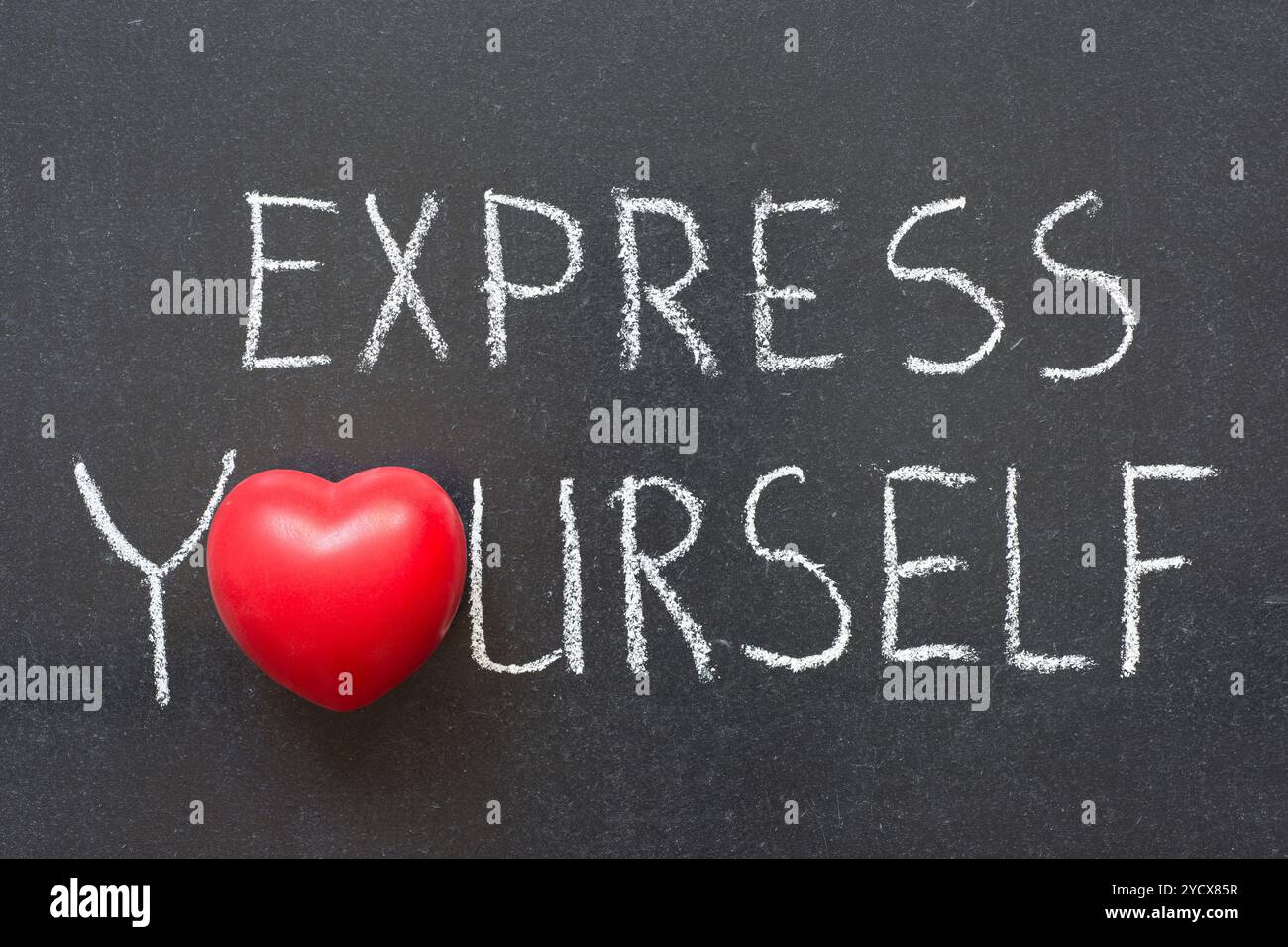express yourself phrase handwritten on chalkboard with heart symbol ...