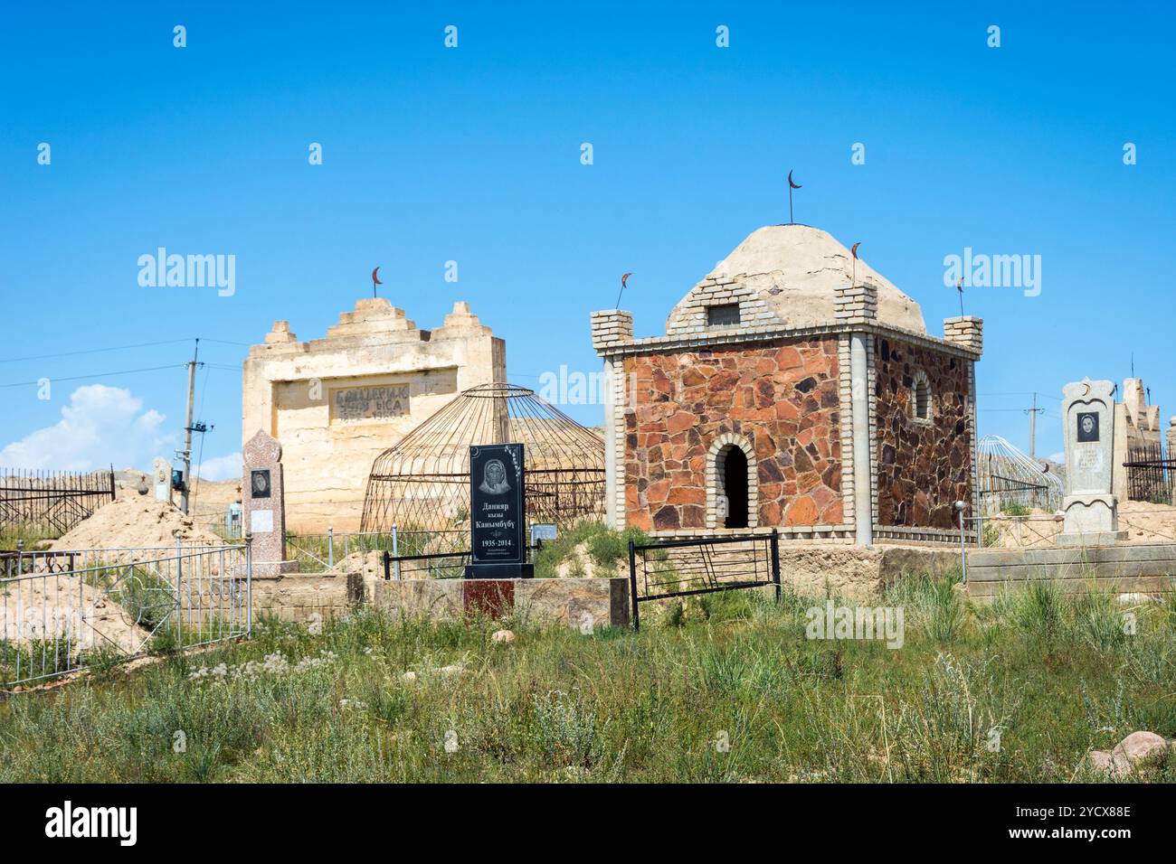 Muslim cemetery, Kyrgyzstan Stock Photo - Alamy