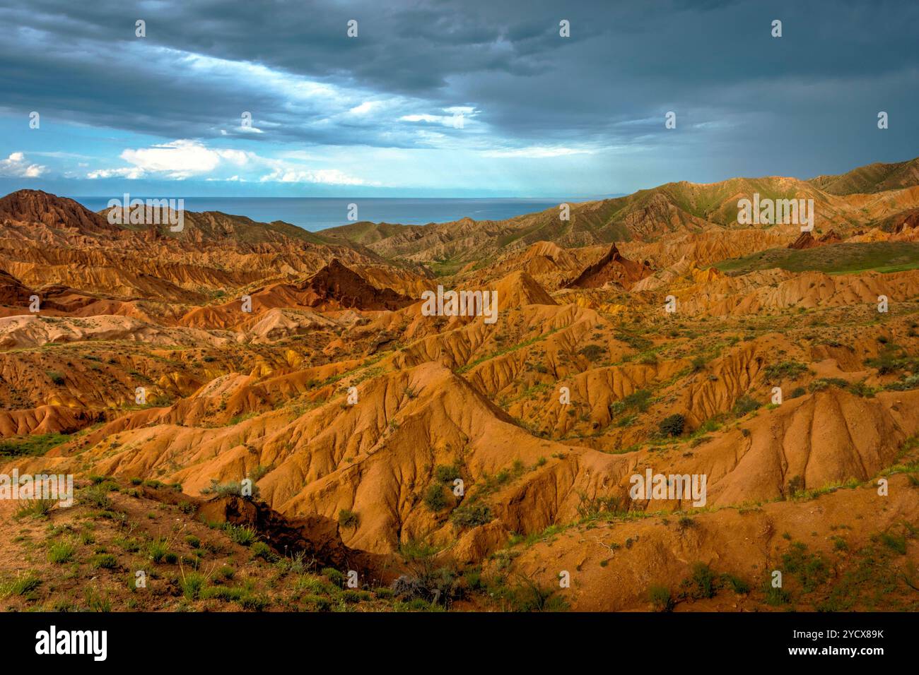 Colorful rock formations in Skazka aka Fairy tale canyon, Kyrgyzstan ...