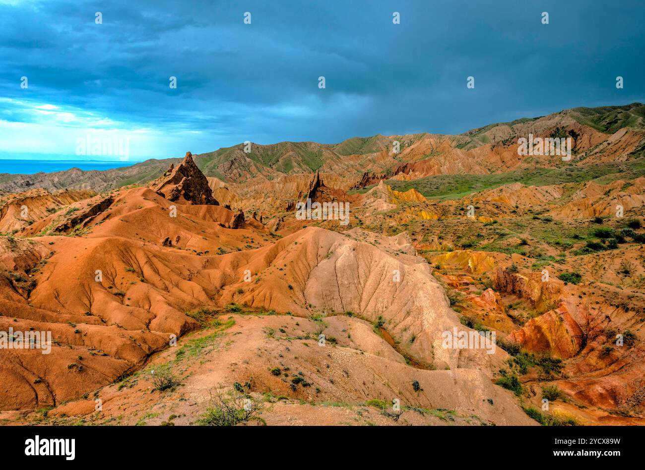 Colorful rock formations in Skazka aka Fairy tale canyon, Kyrgyzstan ...