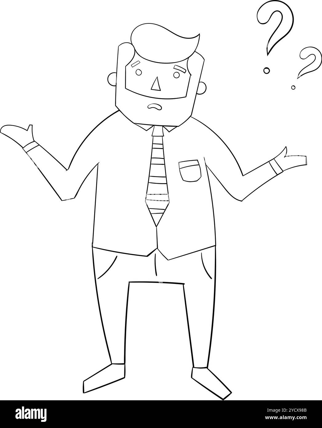 Cartoon man question Black and White Stock Photos & Images - Alamy