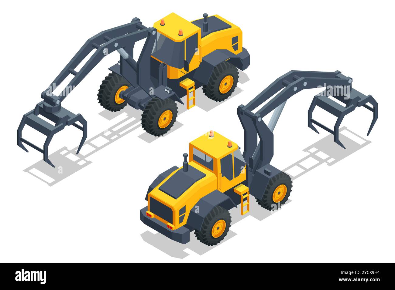 Isometric Log Loader. Loading equipment for logging. Log loader for ...