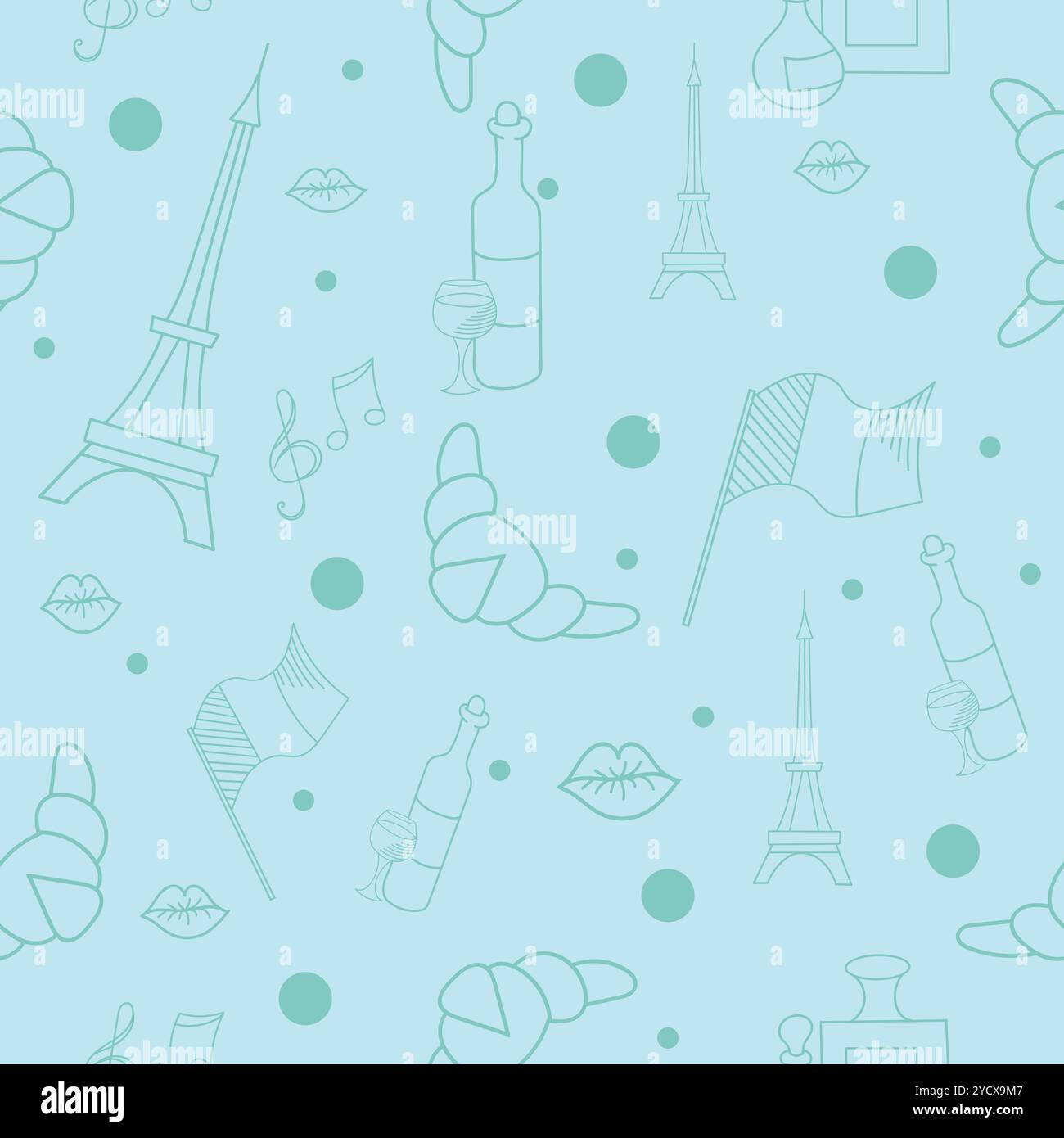Symbols france set tourism hi-res stock photography and images - Alamy