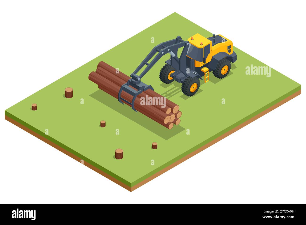 Isometric Log Loader. Loading equipment for logging. Log loader for ...