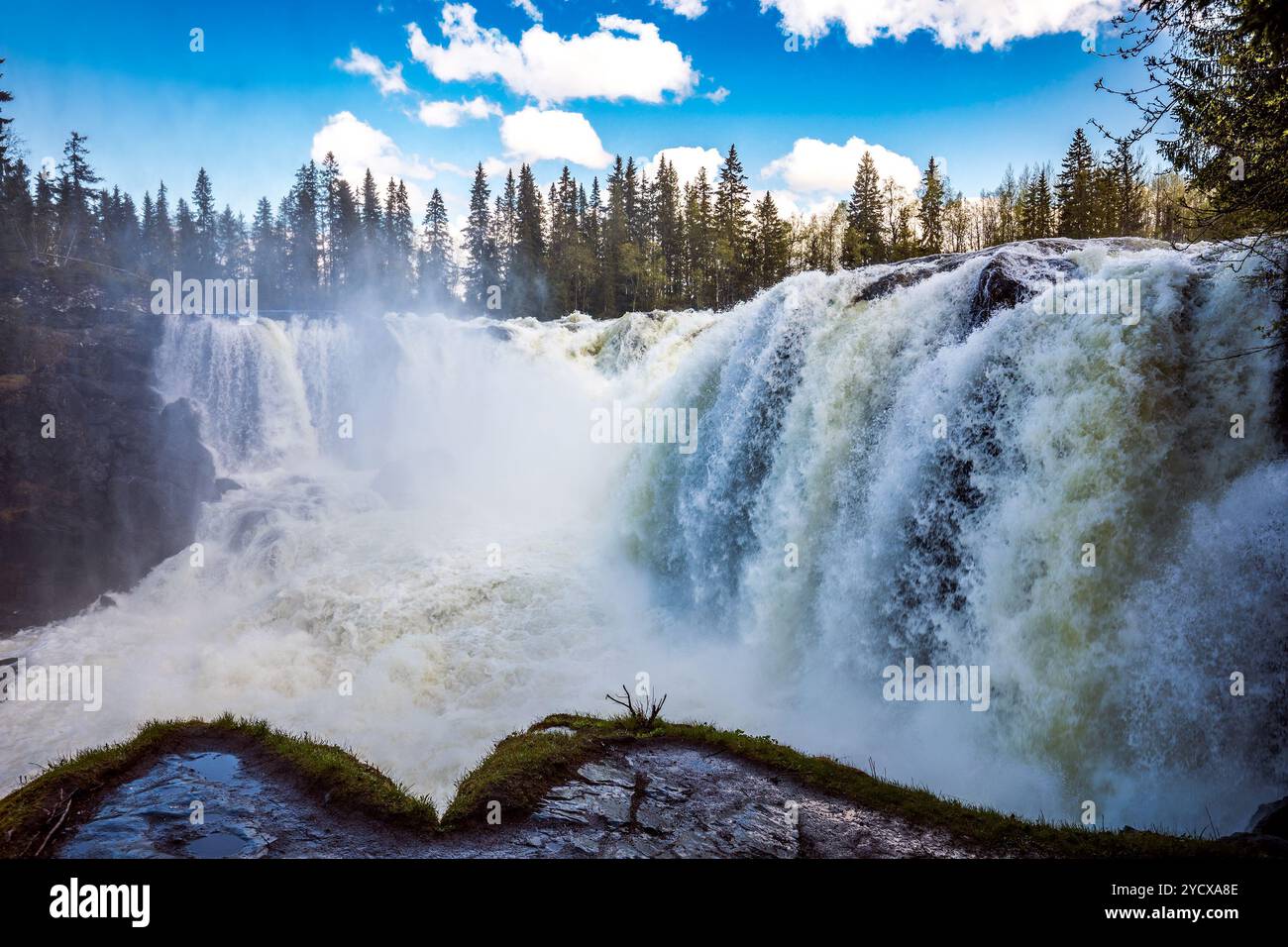 Ristafallet waterfall in the western part of Jamtland is listed as one ...