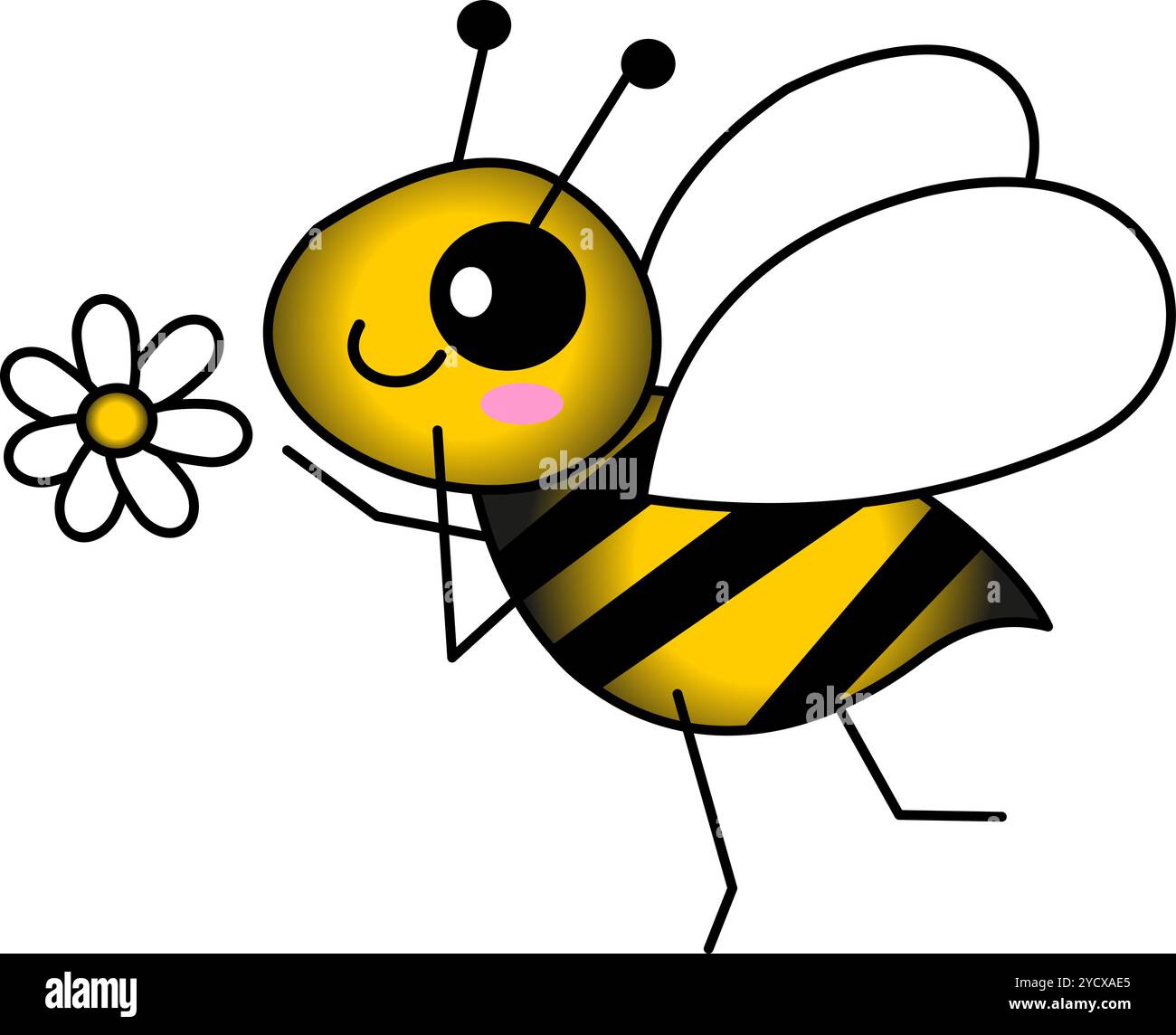 Honey bee flower simple background Cut Out Stock Images & Pictures - Alamy