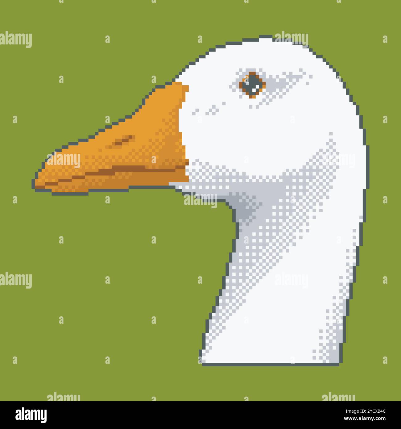 White goose head pixel art, vector illustration Stock Vector Image ...