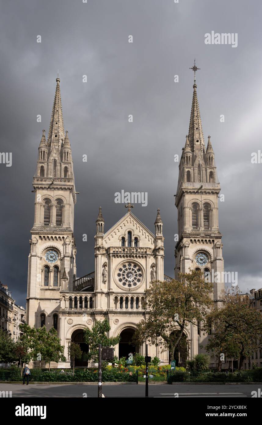 Paris, France - 10 10 2024: Saint Ambrose Church. View the facade ...