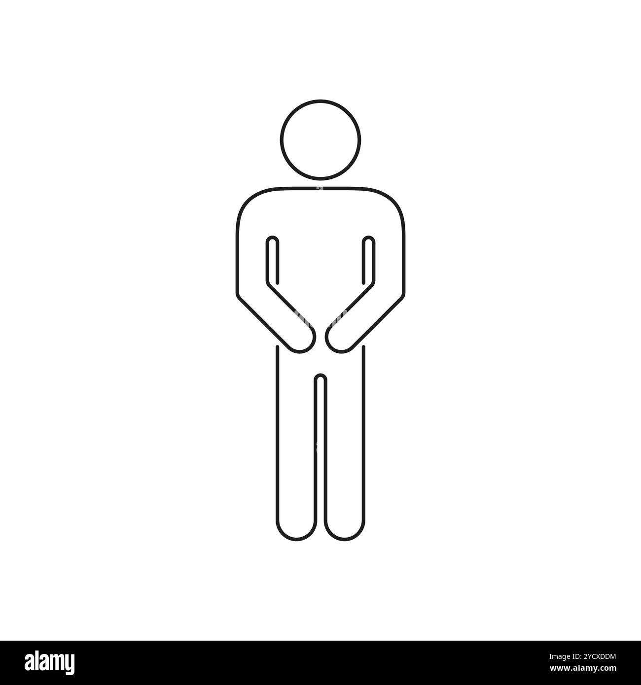 Male Figure Restroom or WC Symbol in Line Style. Standing Posture ...
