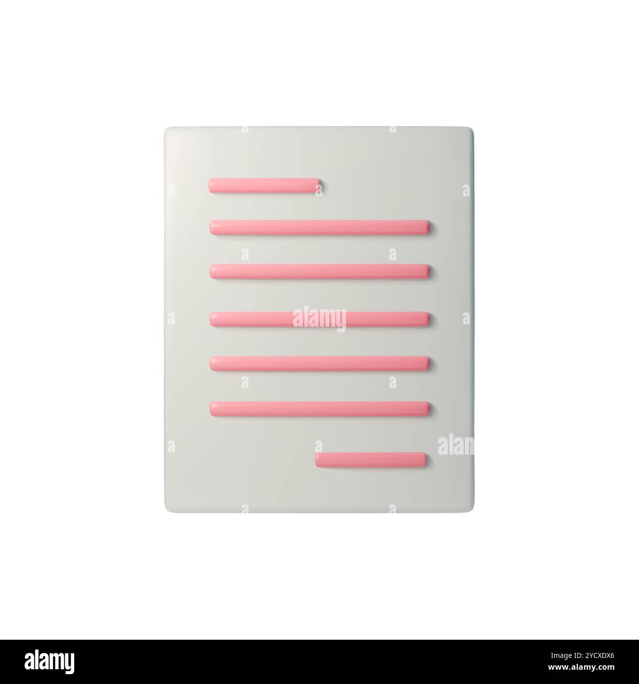 3D vector illustration of a white rectangular object with pink stripes ...
