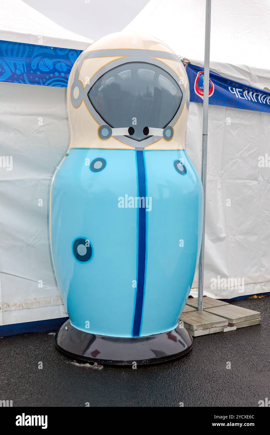 Big matryoshka doll also known as a Russian nesting doll as a cosmonaut ...