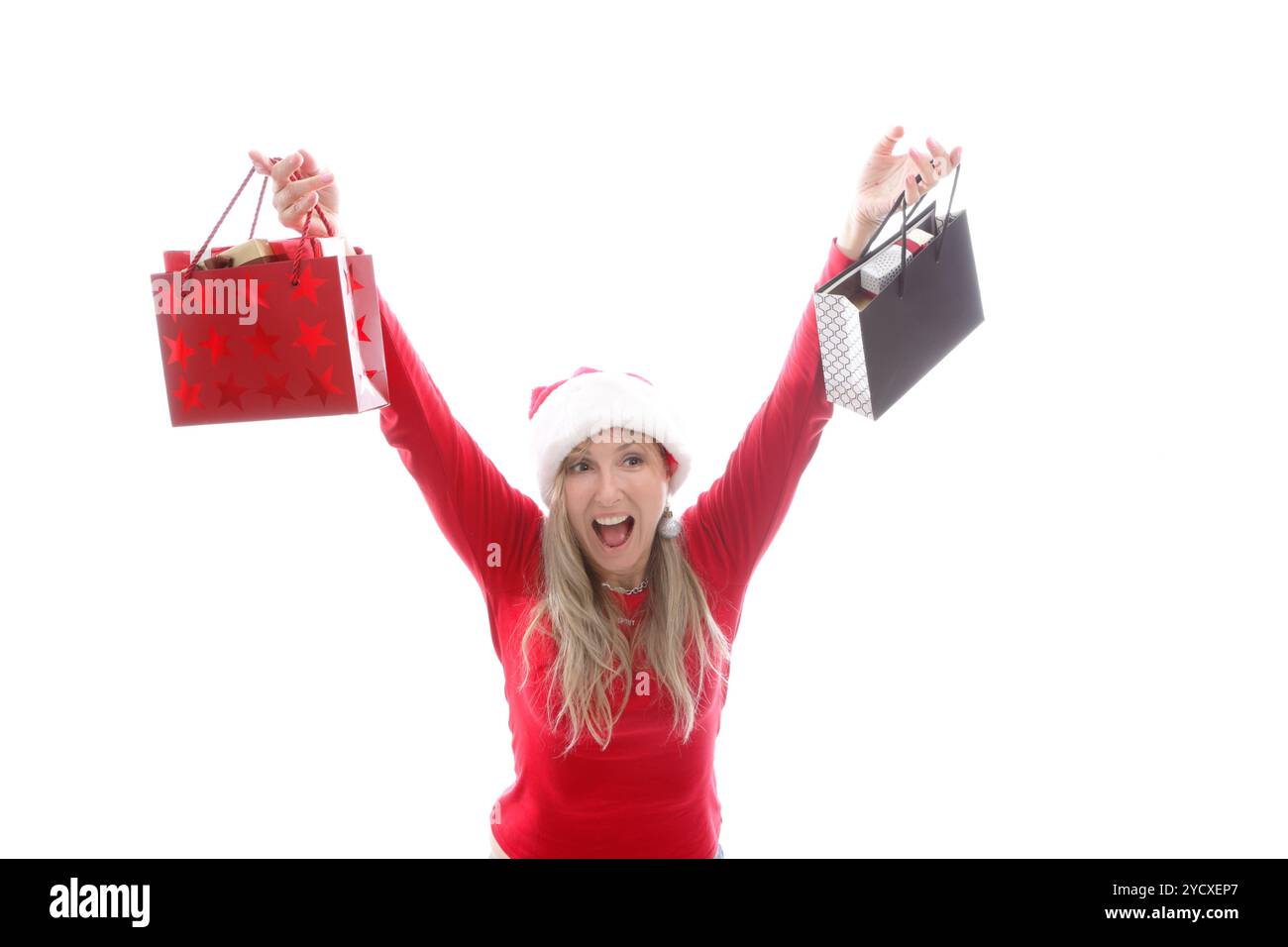Woman gold christmas hat hi-res stock photography and images - Alamy