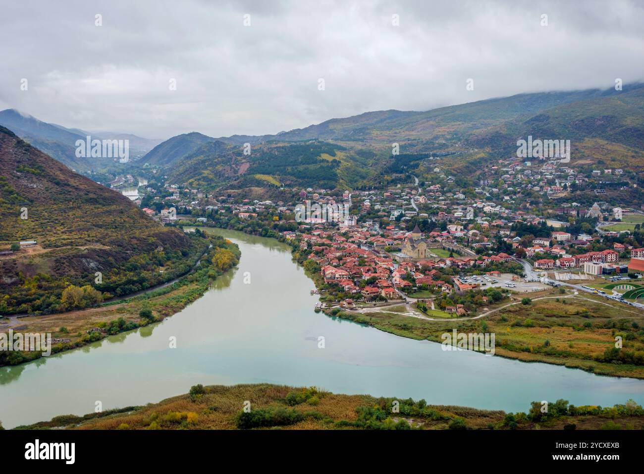 Aerial view jvari monastery mtskheta hi-res stock photography and ...