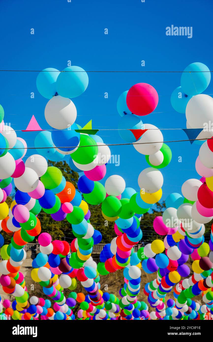 Colorful balloons in the air Stock Photo - Alamy