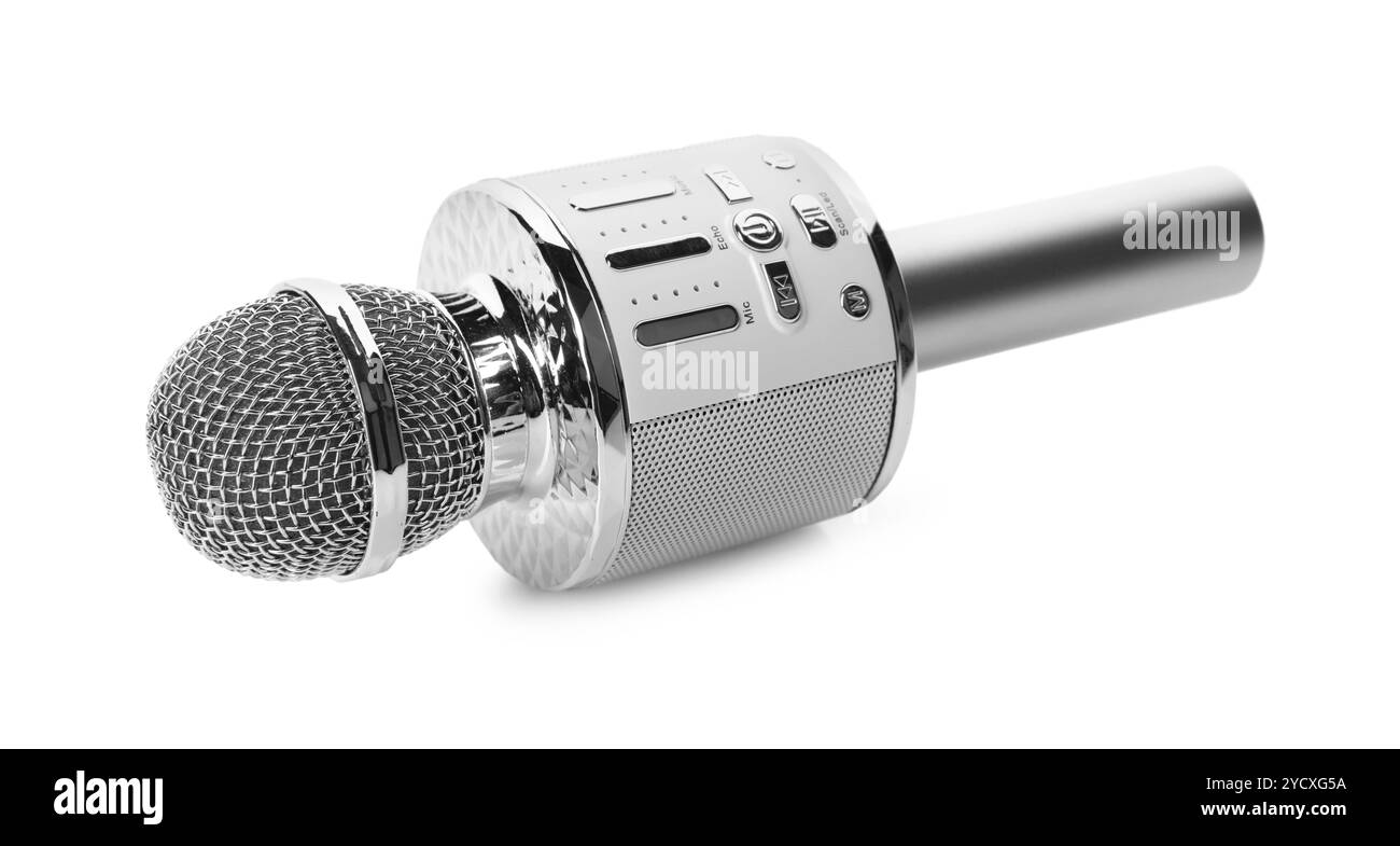 Silver dynamic microphone on Black and White Stock Photos & Images - Alamy