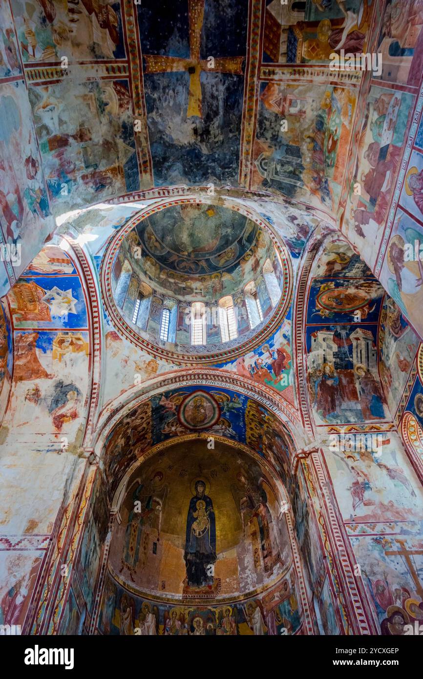 Beautiful frescos and interior of Gelati monastery, Kutaisi, Georgia ...