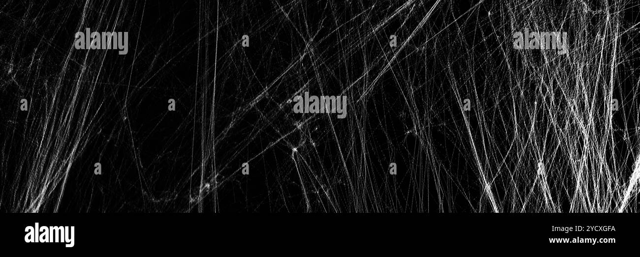 White cobweb on black background, banner design Stock Photo - Alamy