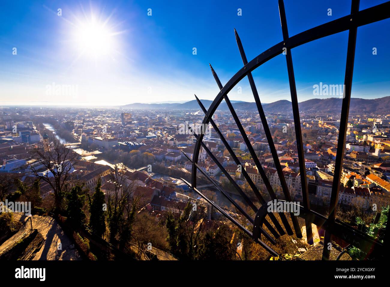 Aerial view sunset from village hi-res stock photography and images - Alamy