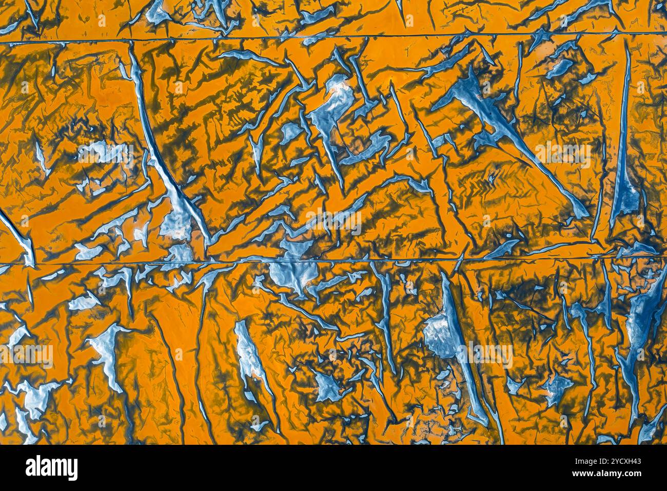 Aerial drone image captures the intricate patterns and vibrant colors ...