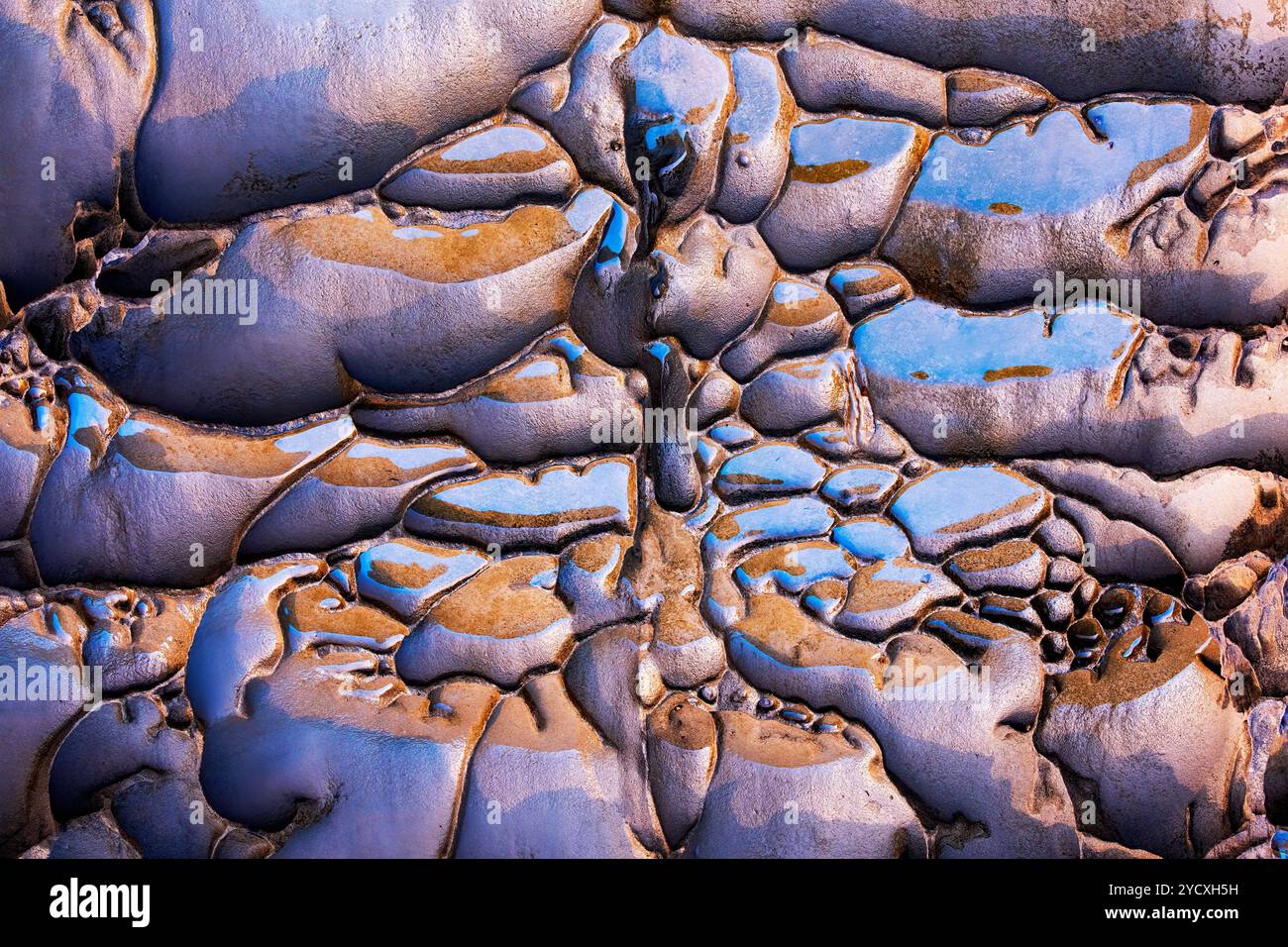 A close-up image showcasing the unique eroded rock formations typical ...