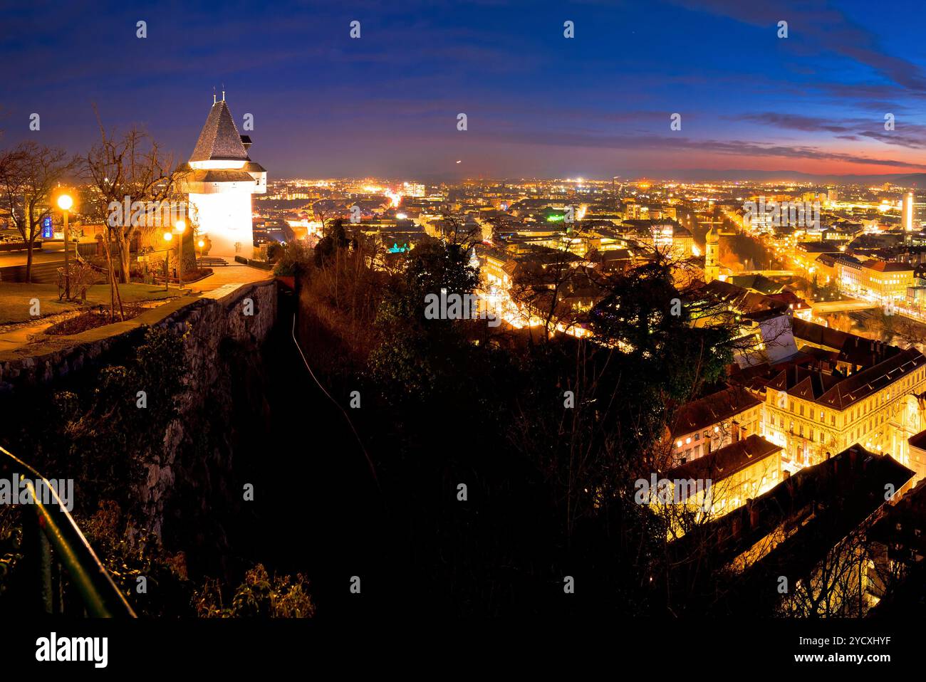 Aerial night view european hi-res stock photography and images - Alamy