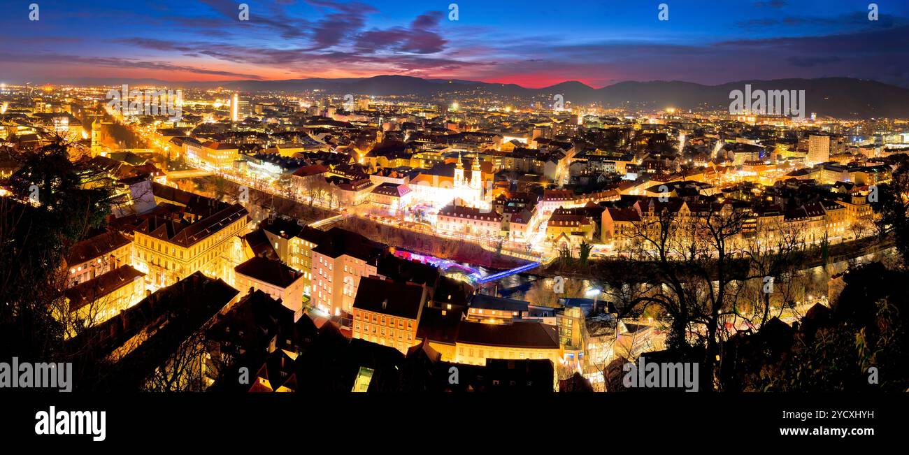 Aerial night view european hi-res stock photography and images - Alamy