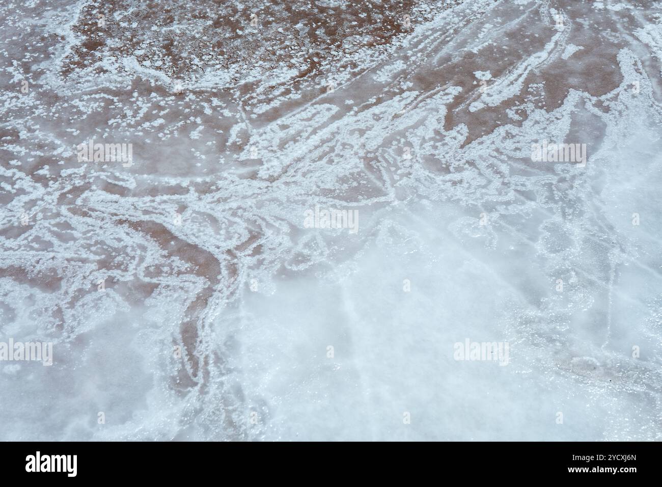 Intricate patterns of salt crystals in a salt flat The texture and ...