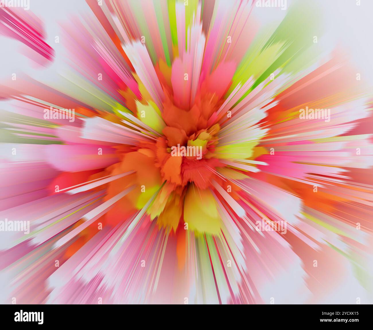 A striking 3D illustration captures an explosive display of colors ...