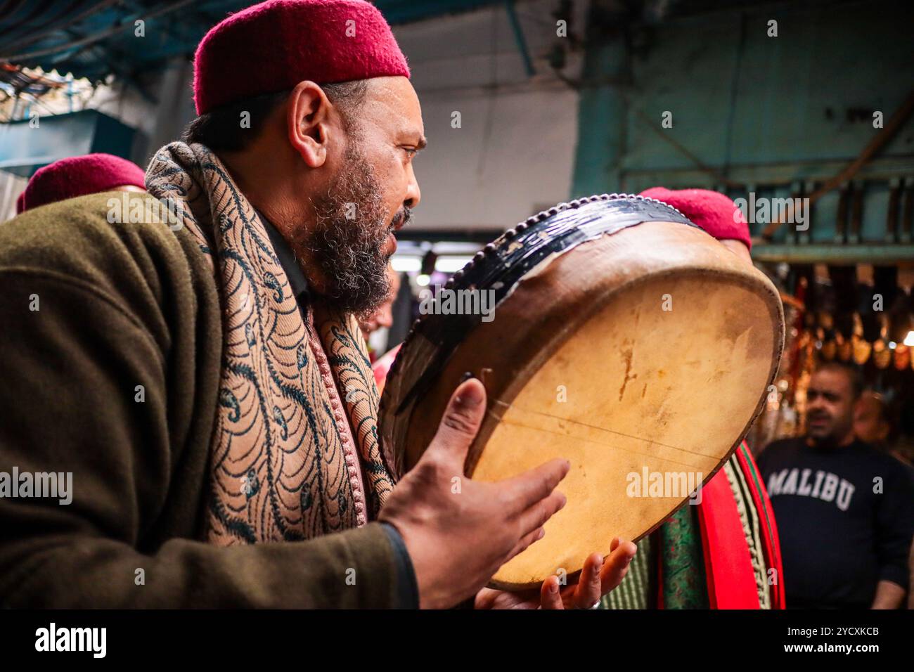 Tunis. Tunisia. 10 March 2024. Tunisian men wear traditional attires ...