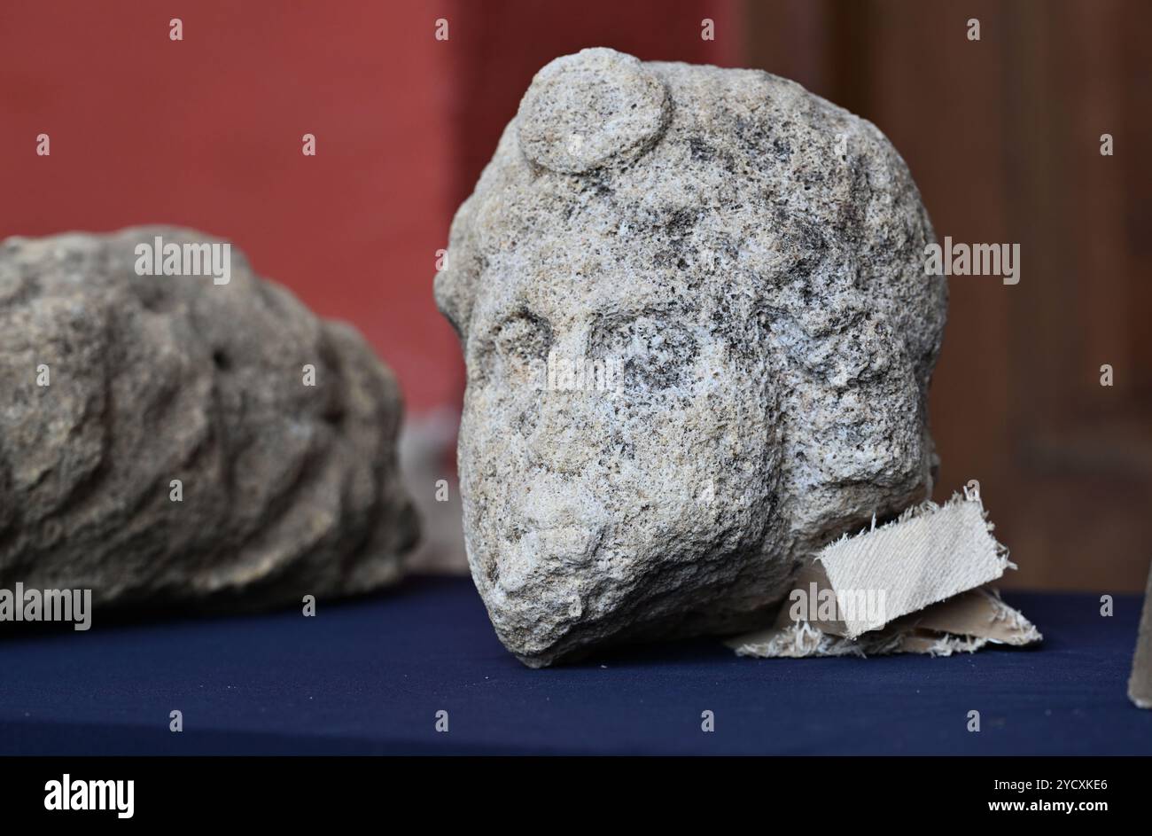 Hechingen, Germany. 24th Oct, 2024. Parts of a Roman dedication ...