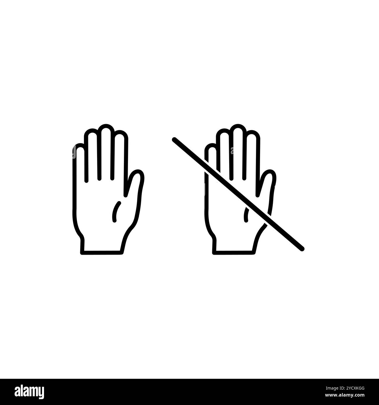 Prohibition do not touch. Do not touch, icon Stock Vector Image & Art ...