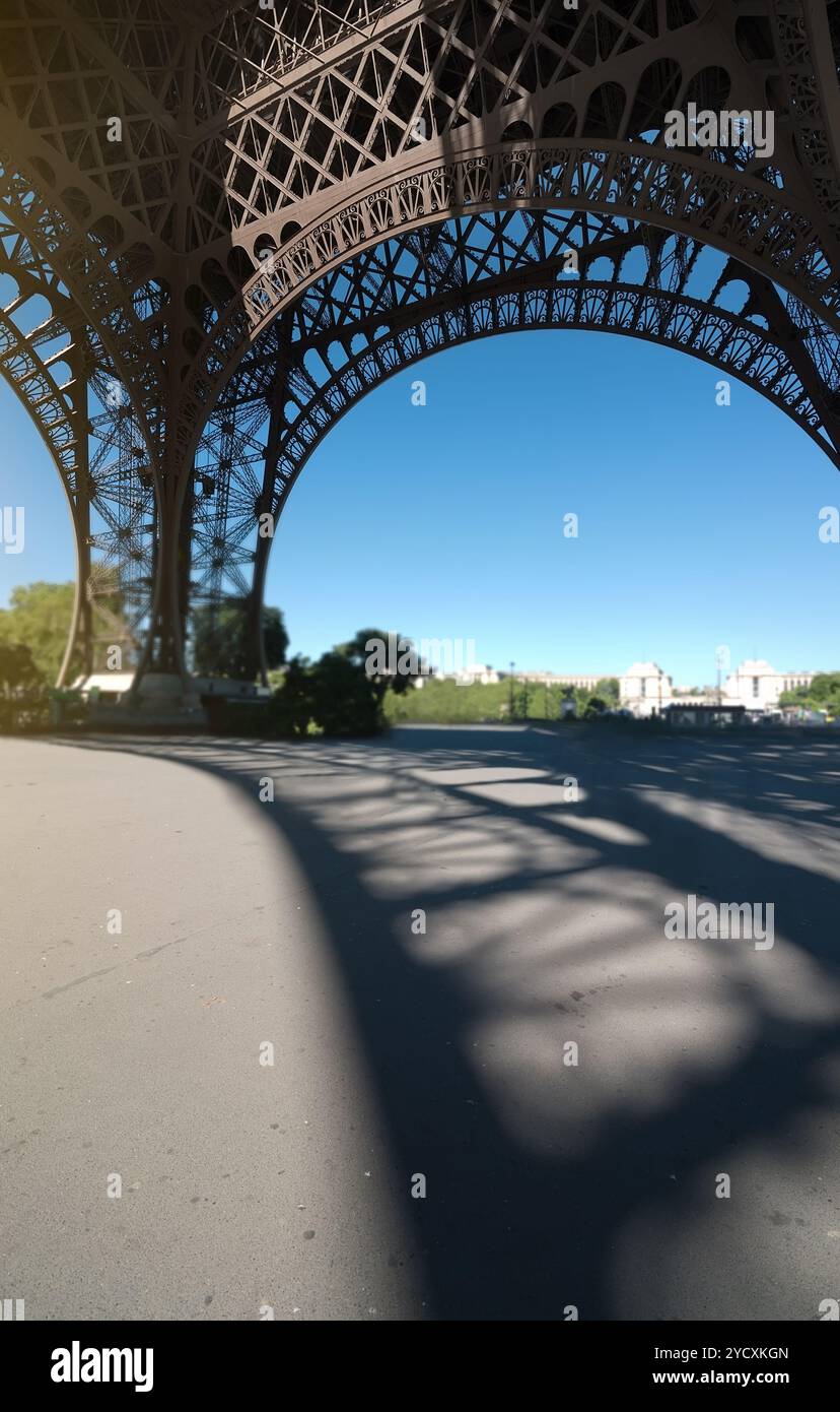 Eiffel tower view inside Stock Photo - Alamy