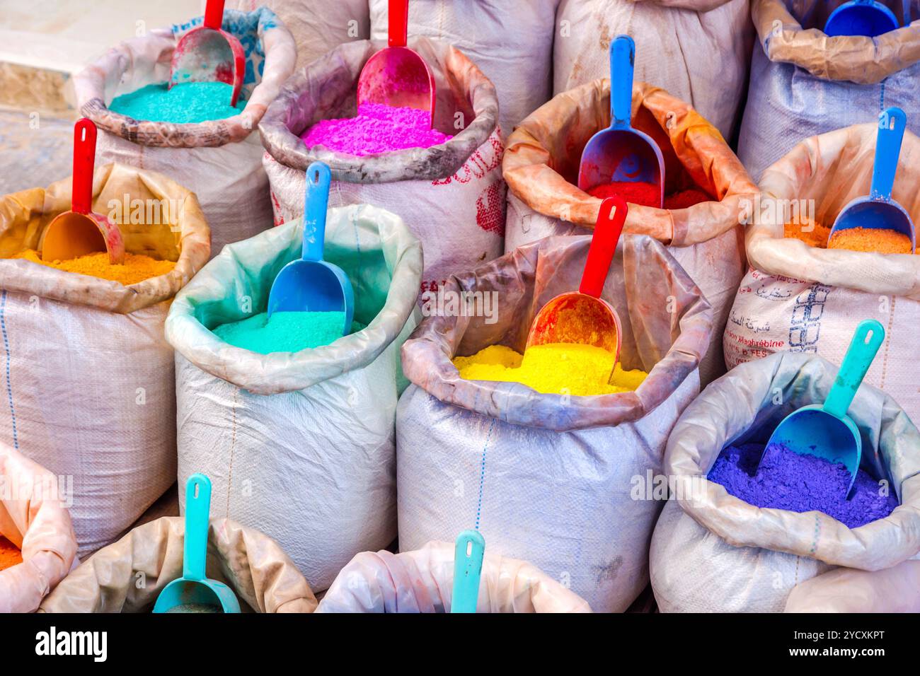 Colorful pigments in bags Stock Photo - Alamy