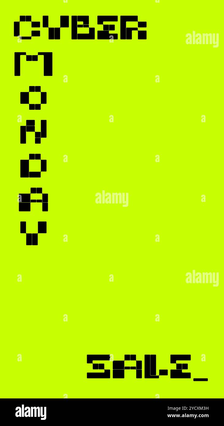 Cyber monday vertical banner in retro arcade video game style. Arcade ...