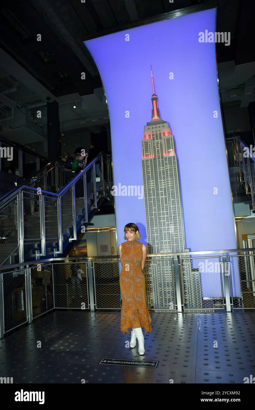 New York, USA. 22nd Oct, 2024. Maria Becerra visits the Empire State ...