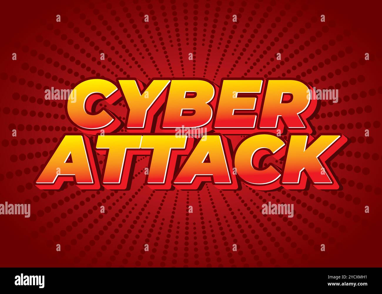Cyber attack. Text effect design in 3D and bold fonts for digital ads Stock Vector Image & Art ...