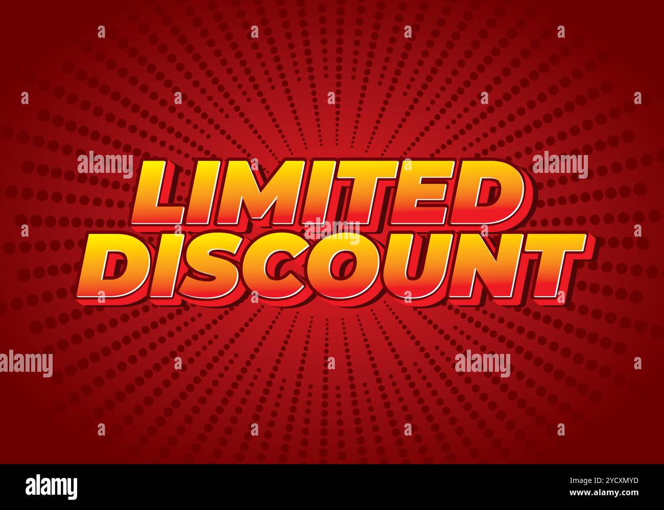 Limited discount. Text effect design in modern colors with 3D style ...