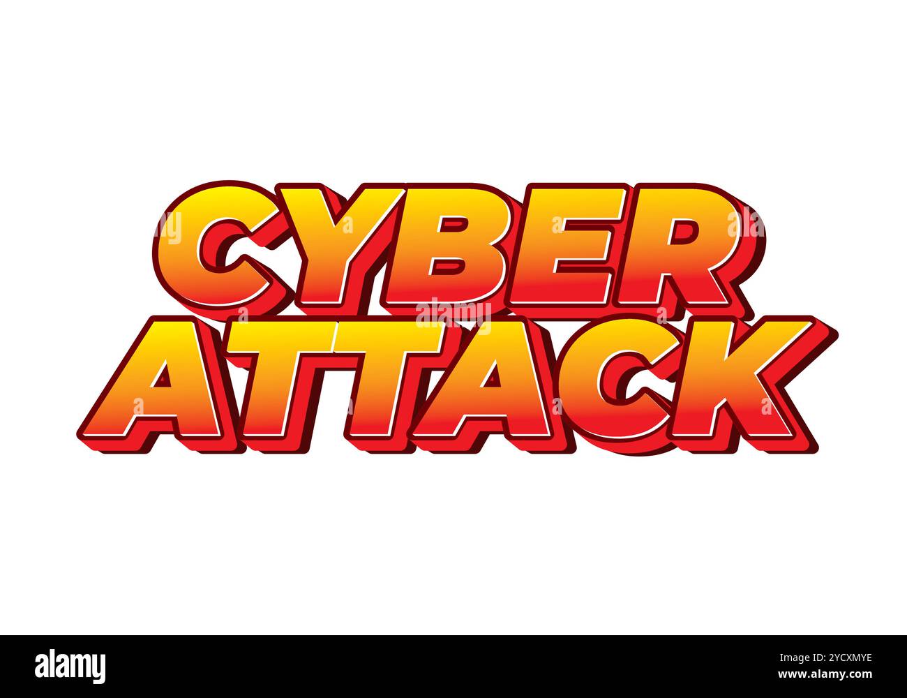 Cyber attack. Text effect design in 3D and bold fonts for digital ads Stock Vector Image & Art ...