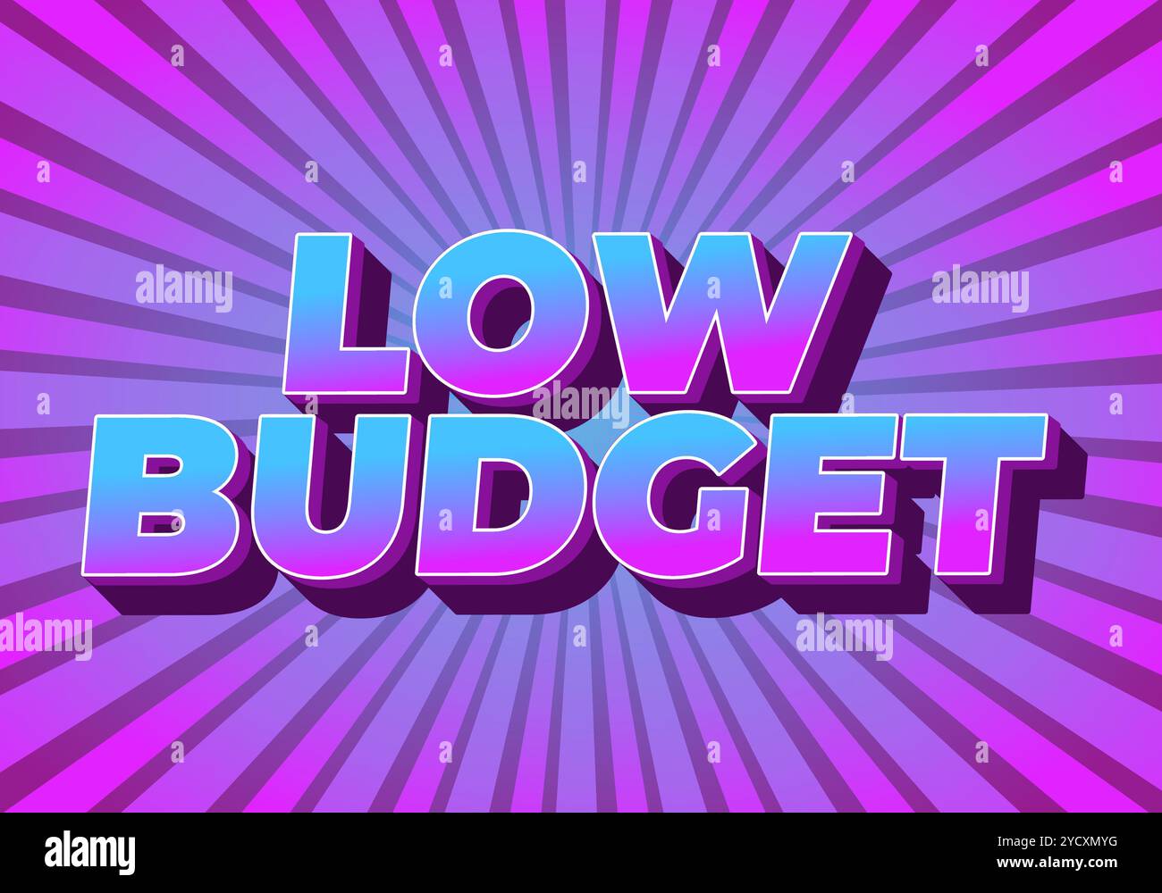 Low budget. text effect design in 3D style with good colors Stock ...