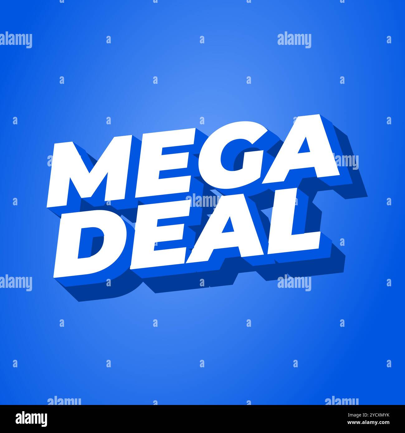 Mega deal. Text effect design in 3D look for promotional ads. Square ...