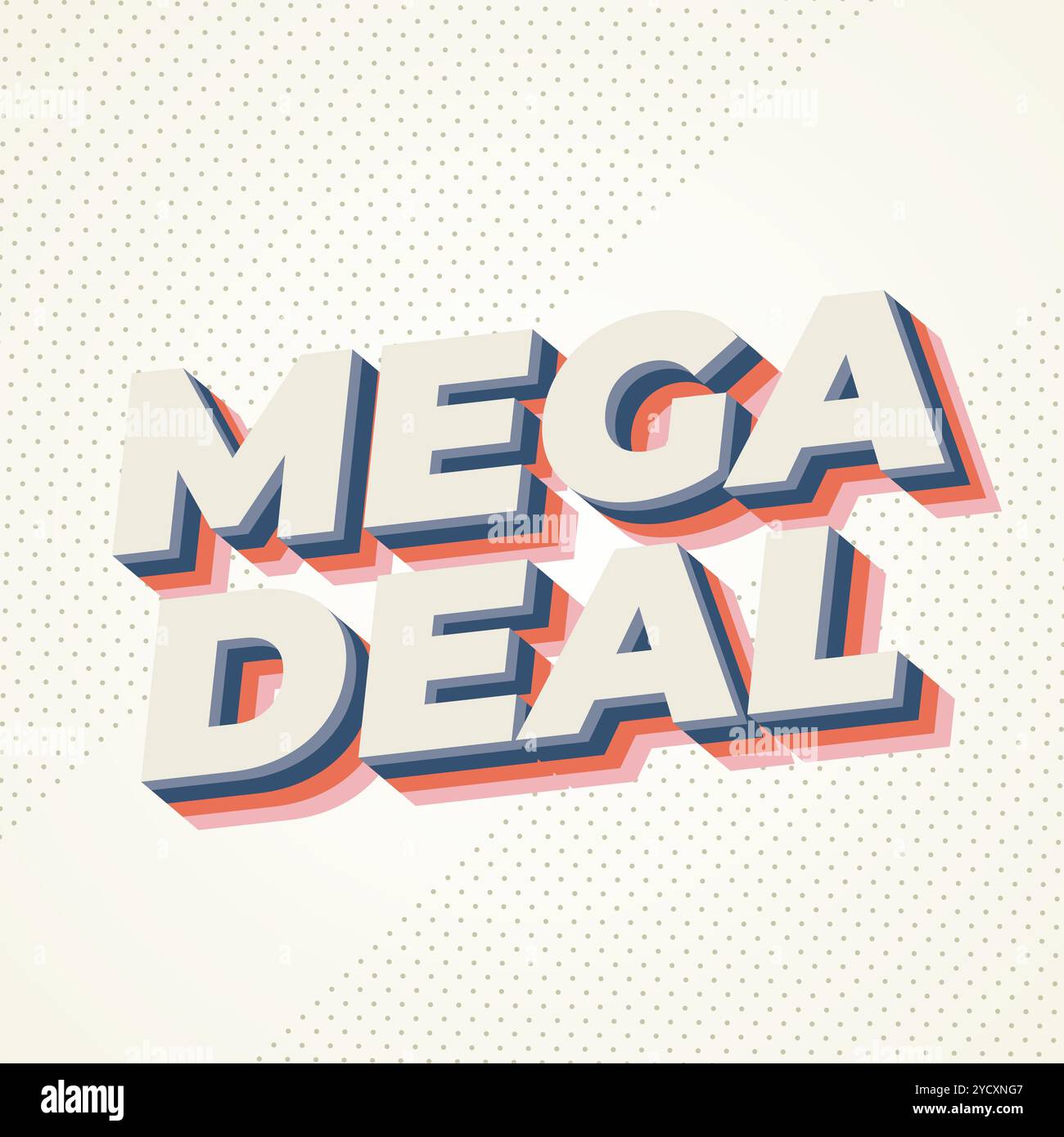 Mega deal. Text effect design in 3D look for promotional ads. Square ...