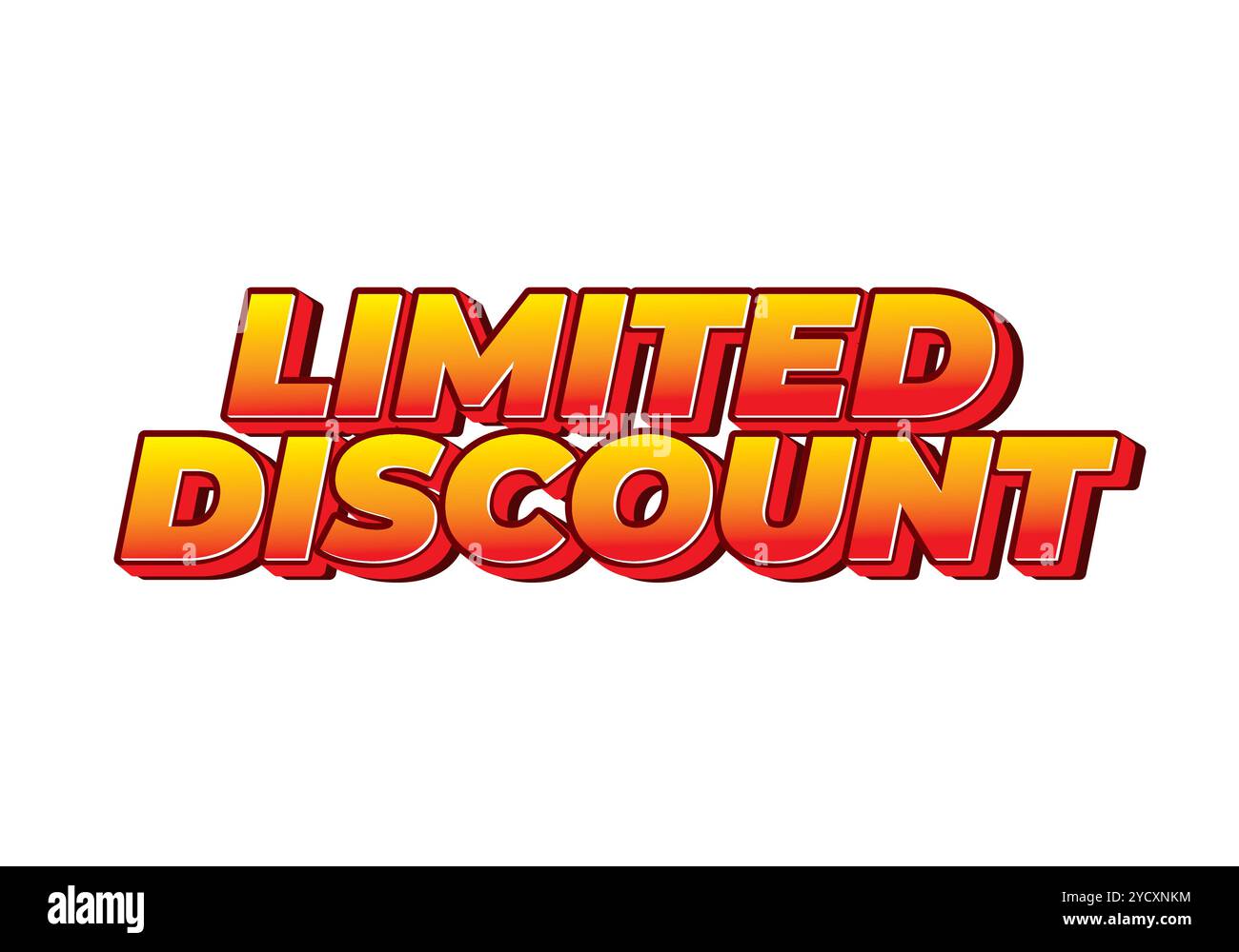 Limited discount. Text effect design in modern colors with 3D style ...