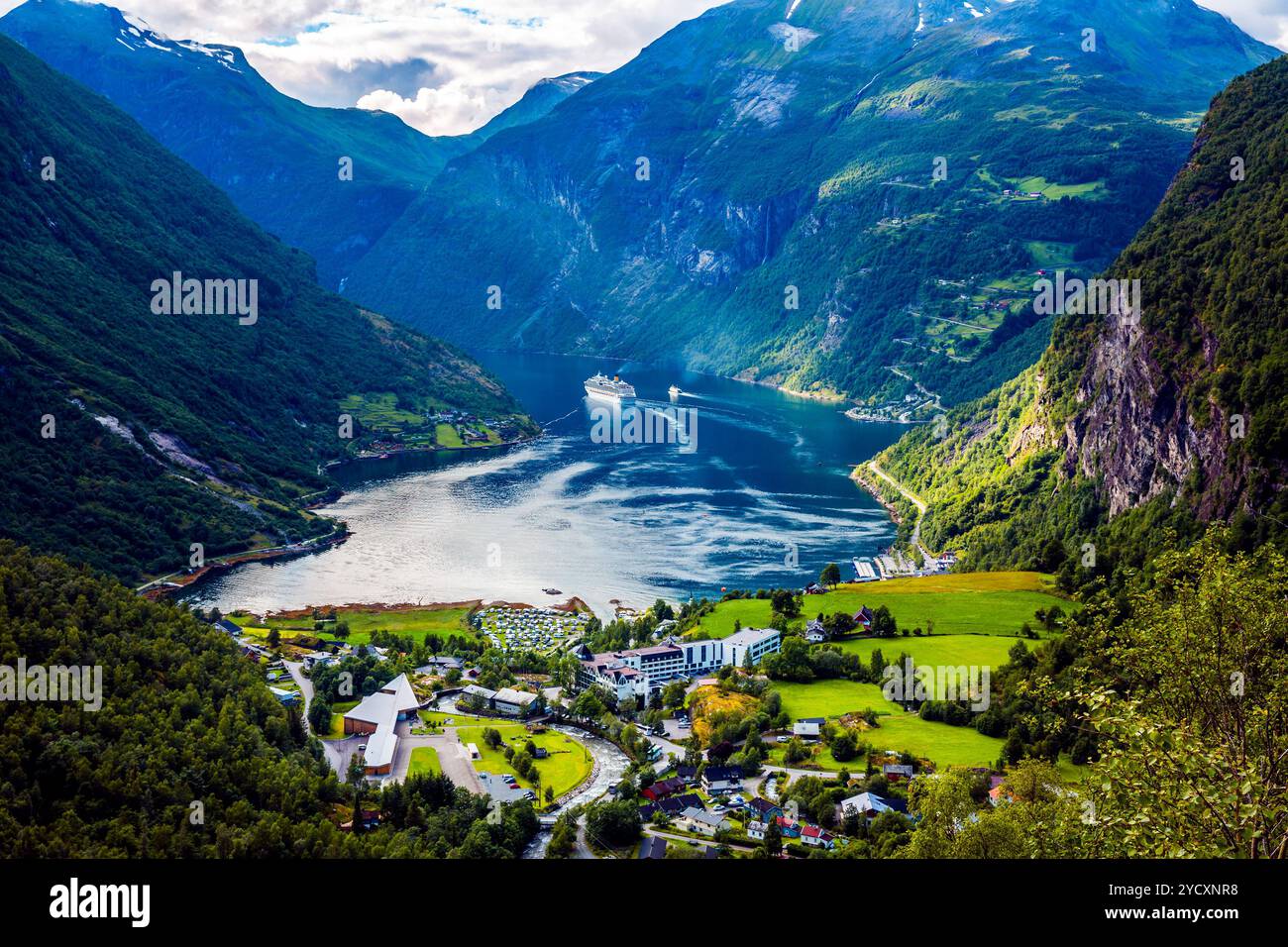 Aerial geiranger fjord norway hi-res stock photography and images - Alamy