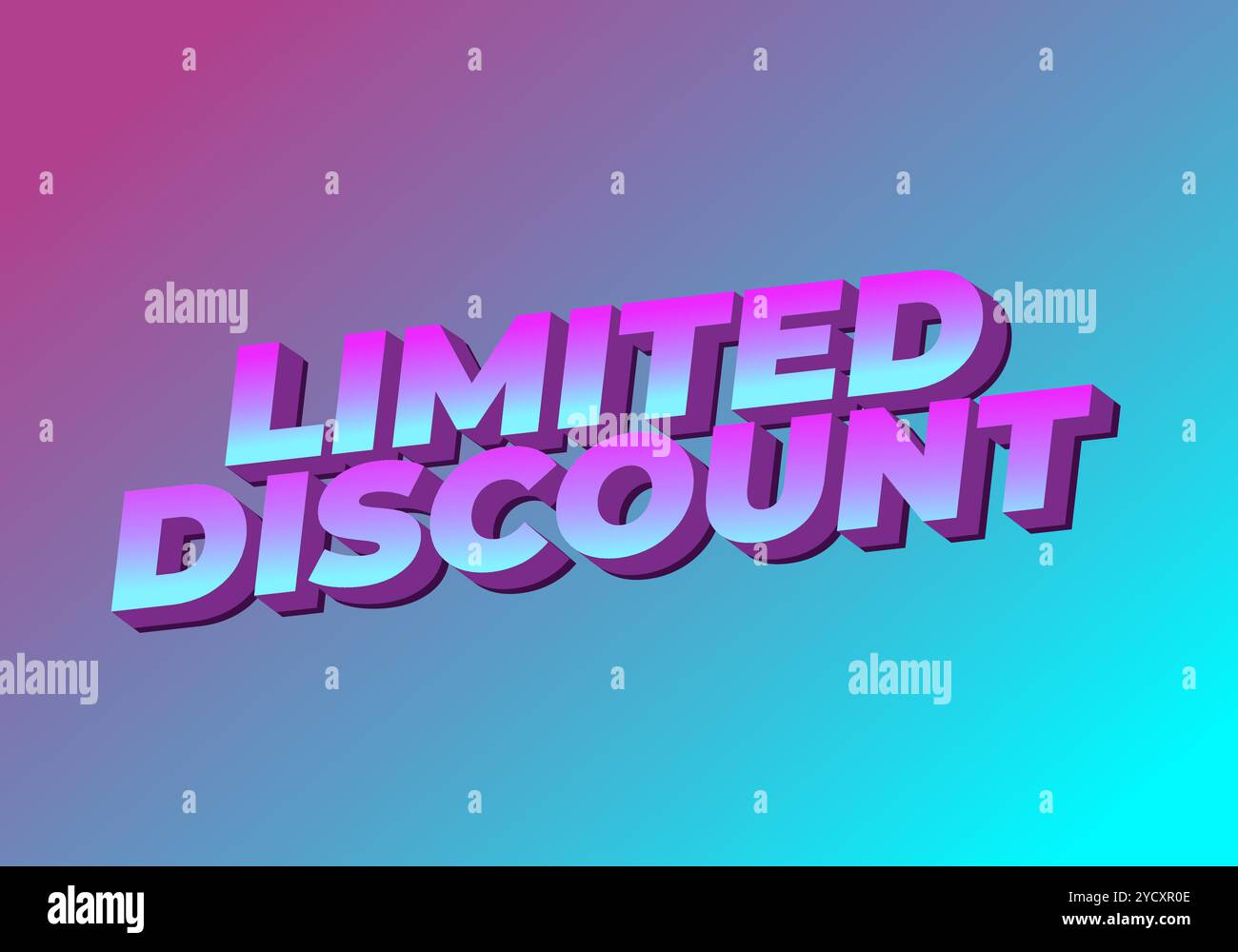 Limited discount. Text effect design in modern colors with 3D style ...