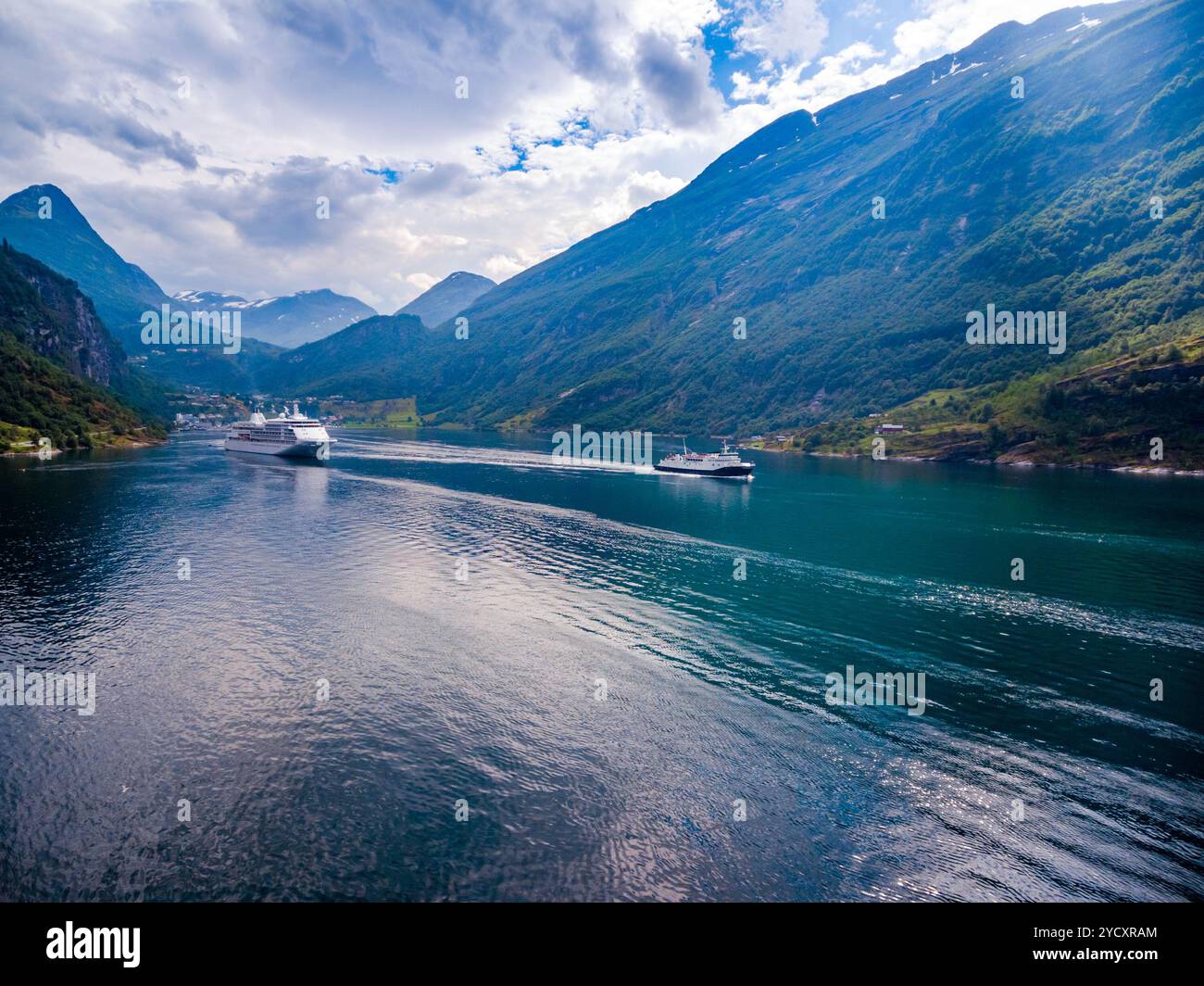 Aerial geiranger fjord norway hi-res stock photography and images - Alamy