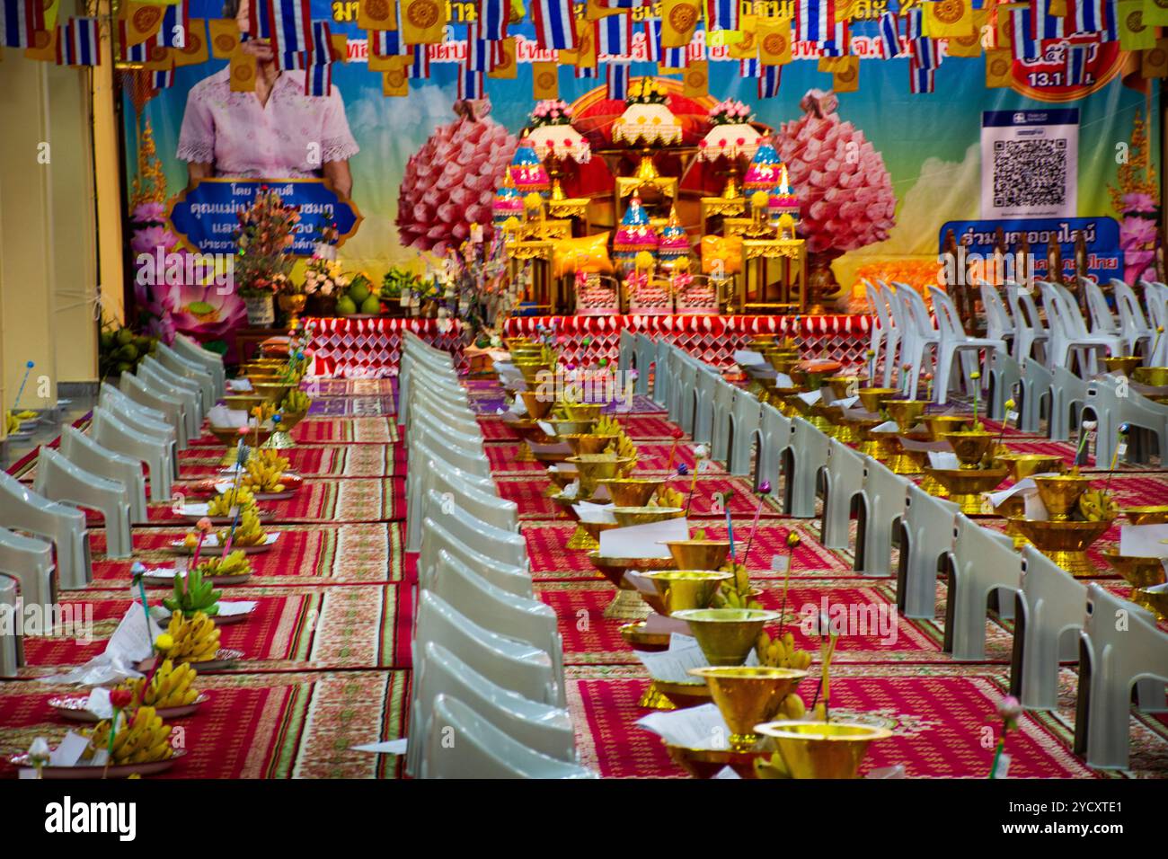 Buddhist monastery Kathin ceremony or Kathina Buddhist festival which ...