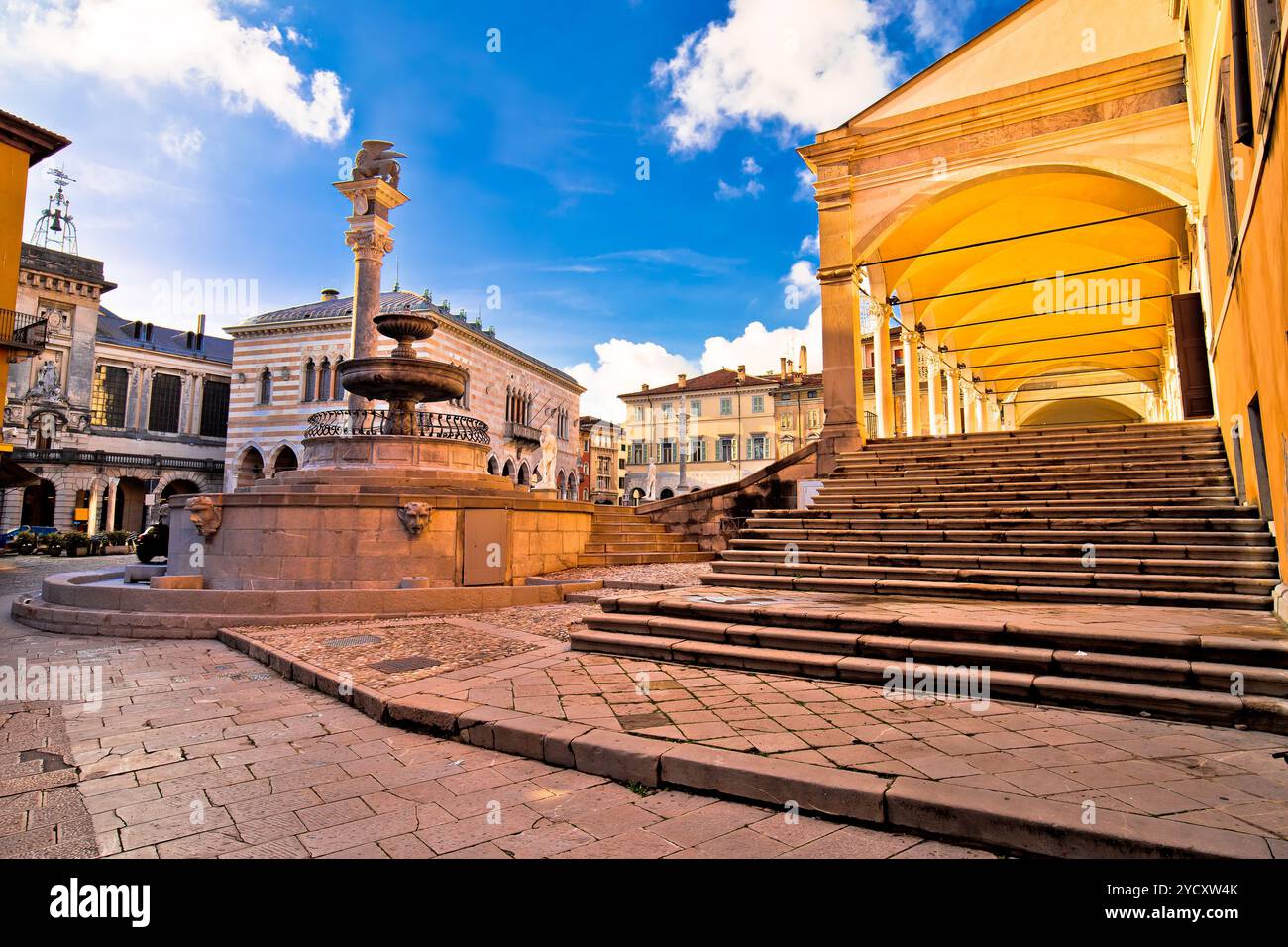 Ancient Italian square and architecture in town of Udine Stock Photo ...