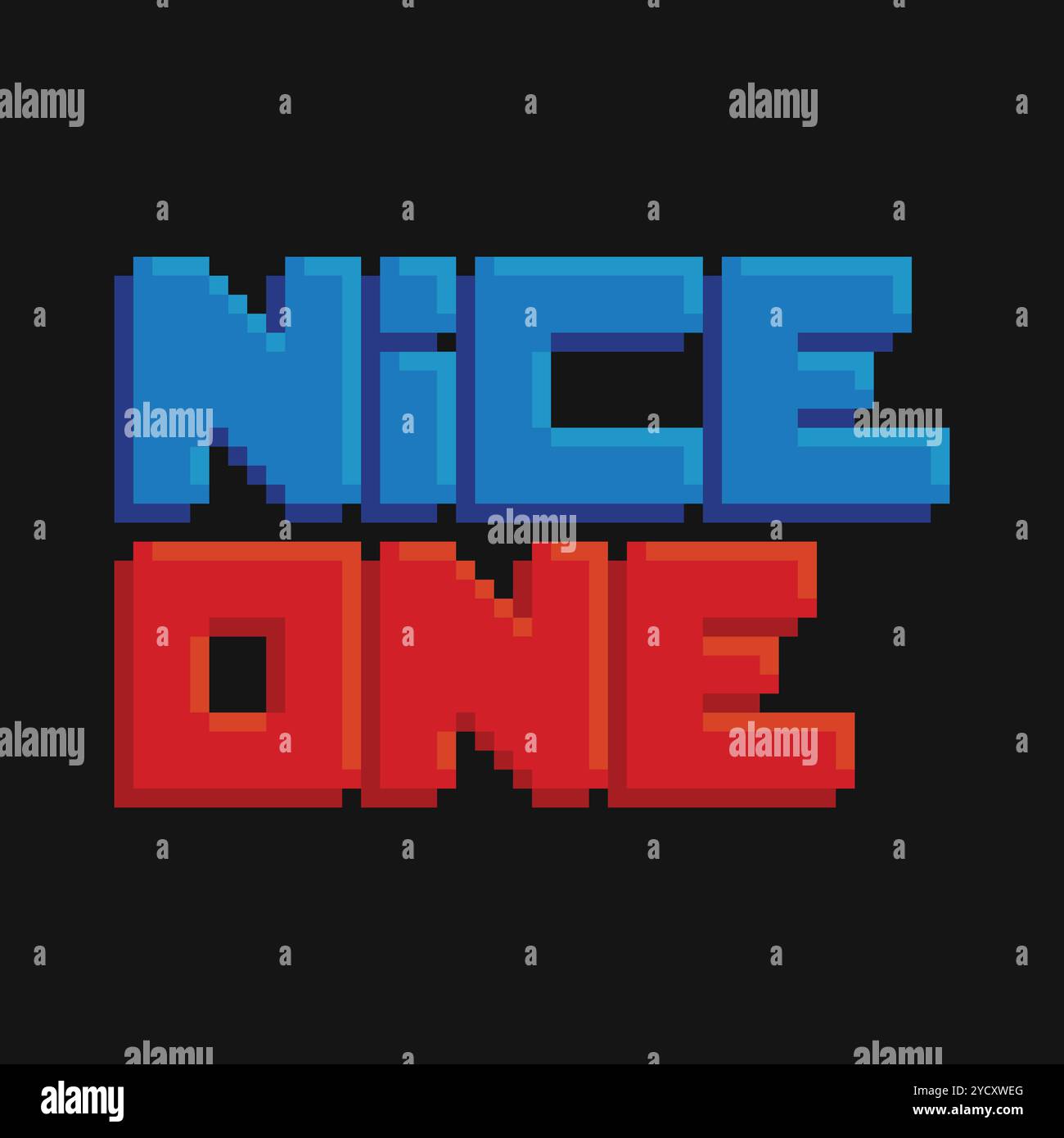 Nice One Text Design Pixel Art, Vector Illustration Stock Vector Image ...
